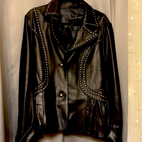 Reba | Jackets & Coats | Reba Studded Leather Jacket | Poshmark